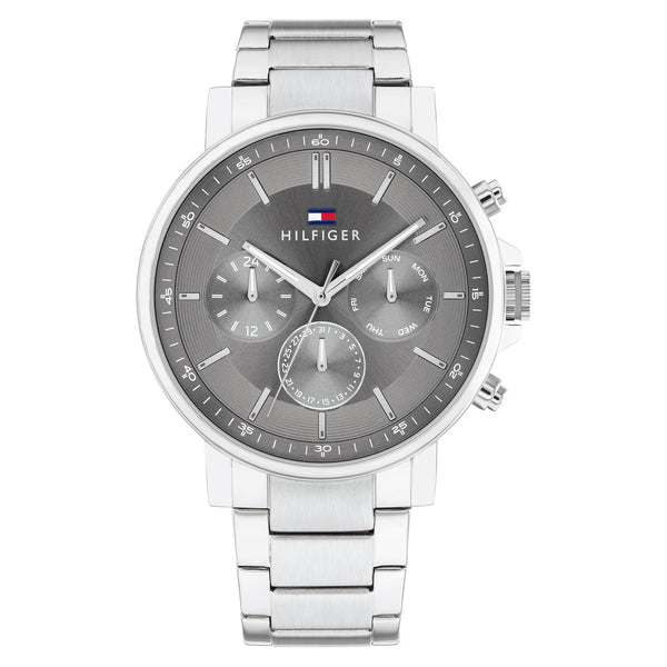 Tommy Hilfiger Stainless Steel Dark Grey Dial Multi-function Men's Wat ...